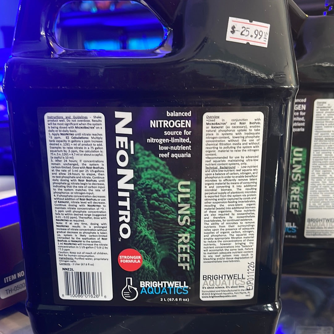 NeoNitro - Balanced Nitrogen Supplement - Brightwell Aquatics 2 liter ...